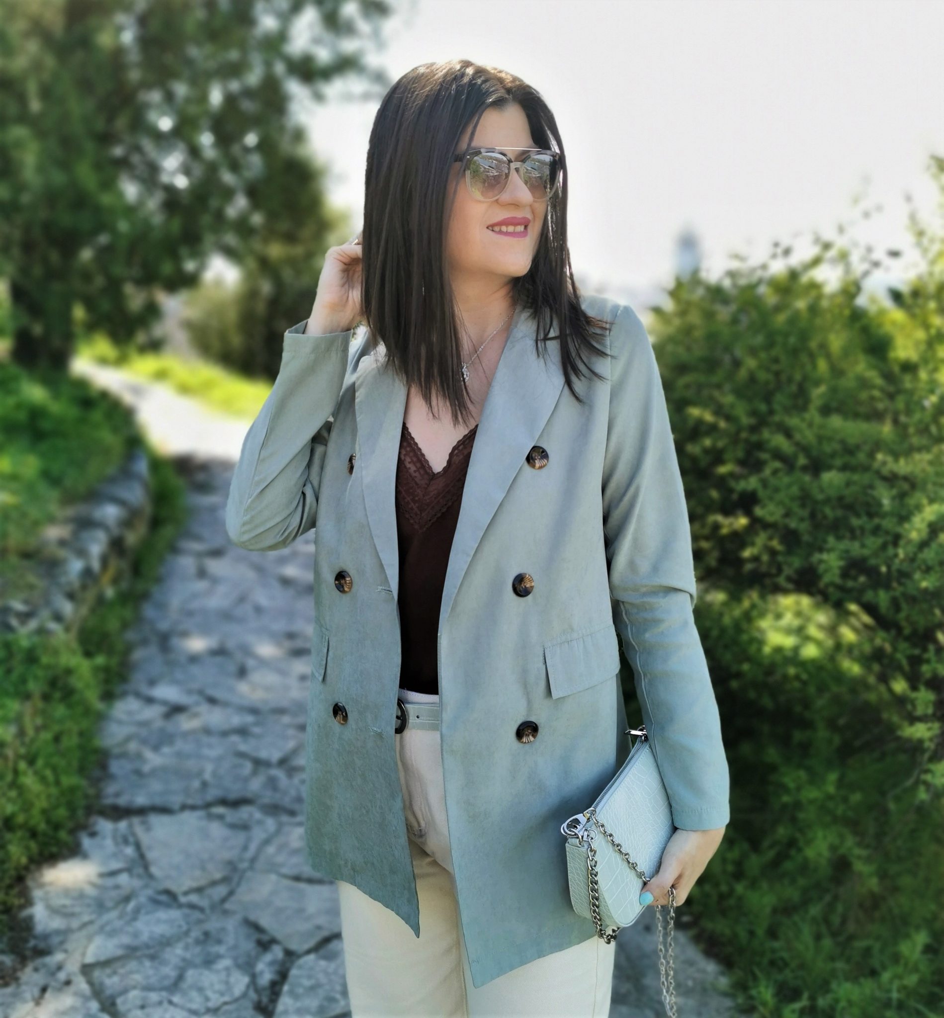 Sage Green & Beige Outfit Idea - BambolaI Fashion