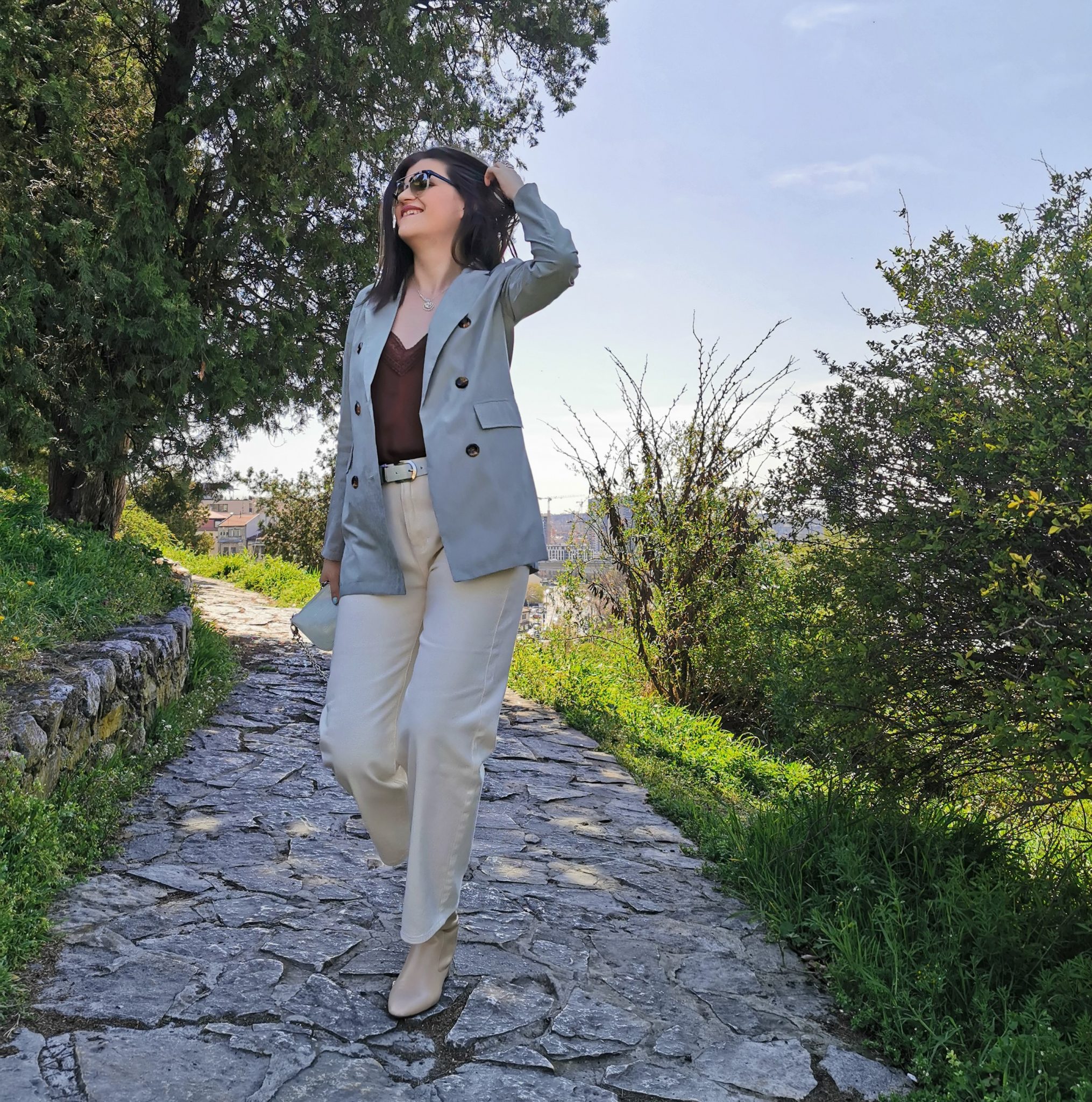 Sage Green & Beige Outfit Idea - BambolaI Fashion